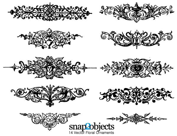 Floral Ornaments Vector Graphics Free Pack