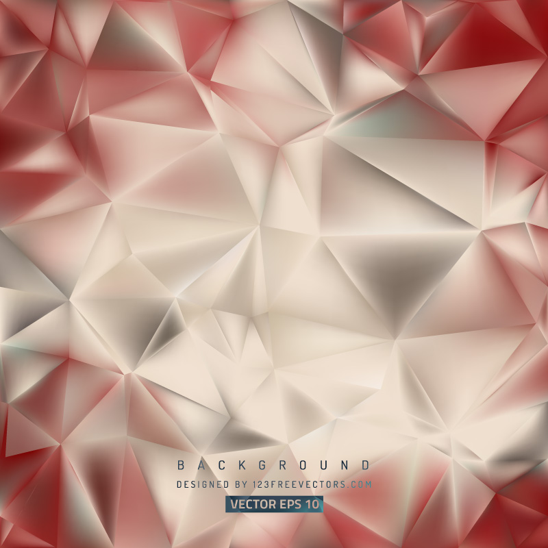 Abstract Red Beige Polygon Triangle Background