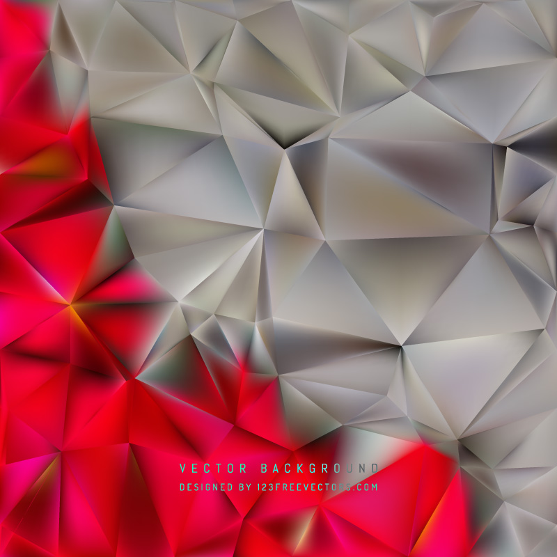 Abstract Red Gray Polygon Triangle Background