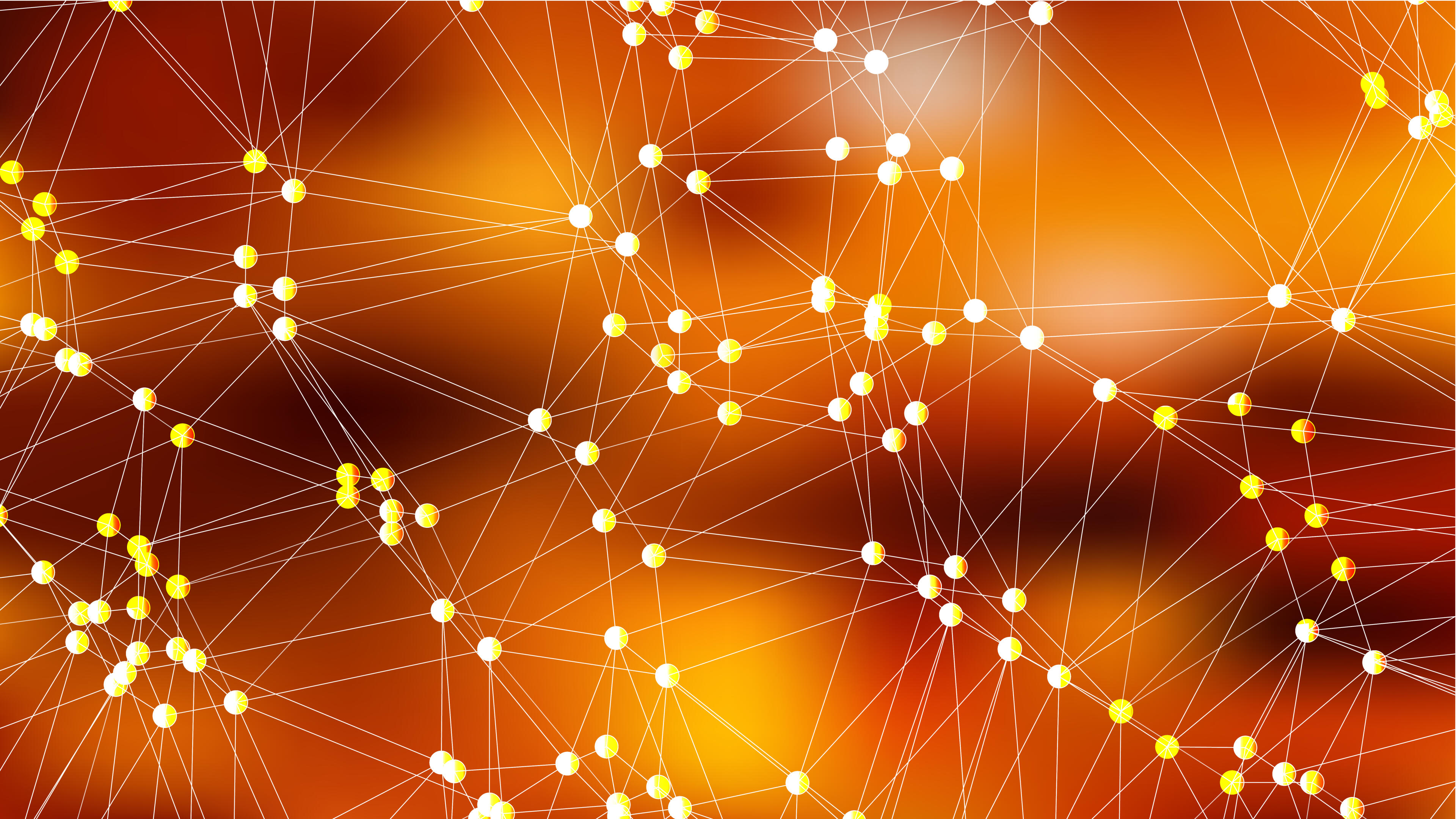 Free Abstract Dark Orange Connected Lines and Dots Background Image