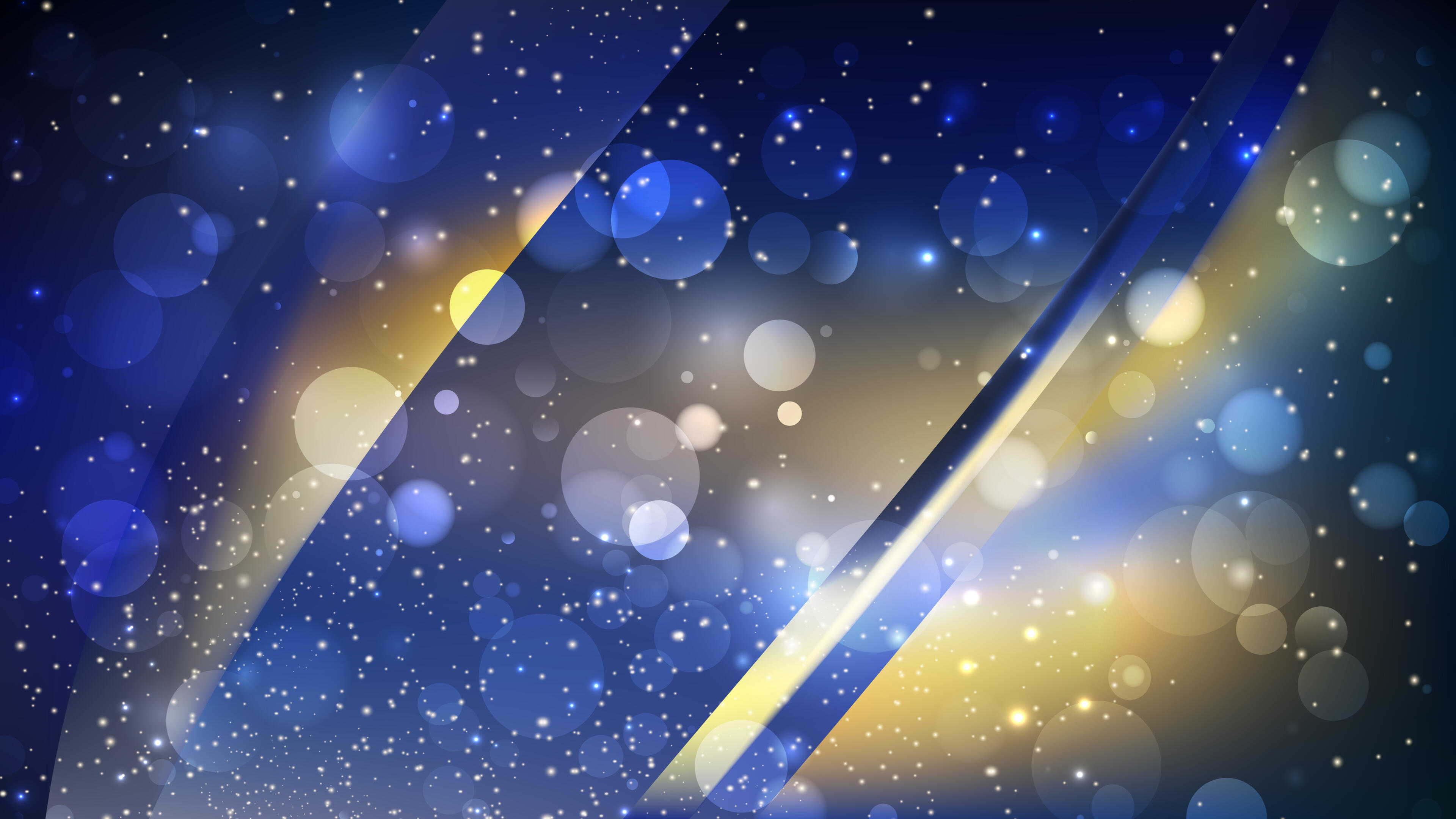 Free Download Abstract Blue and Gold Blurred Bokeh Background