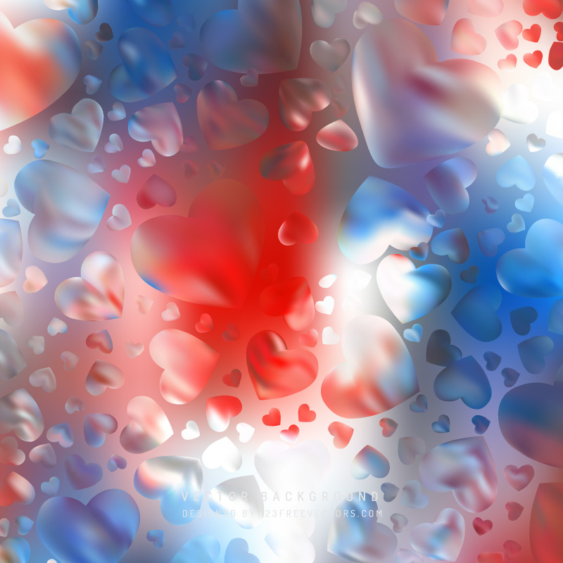 Blue Red Heart Background