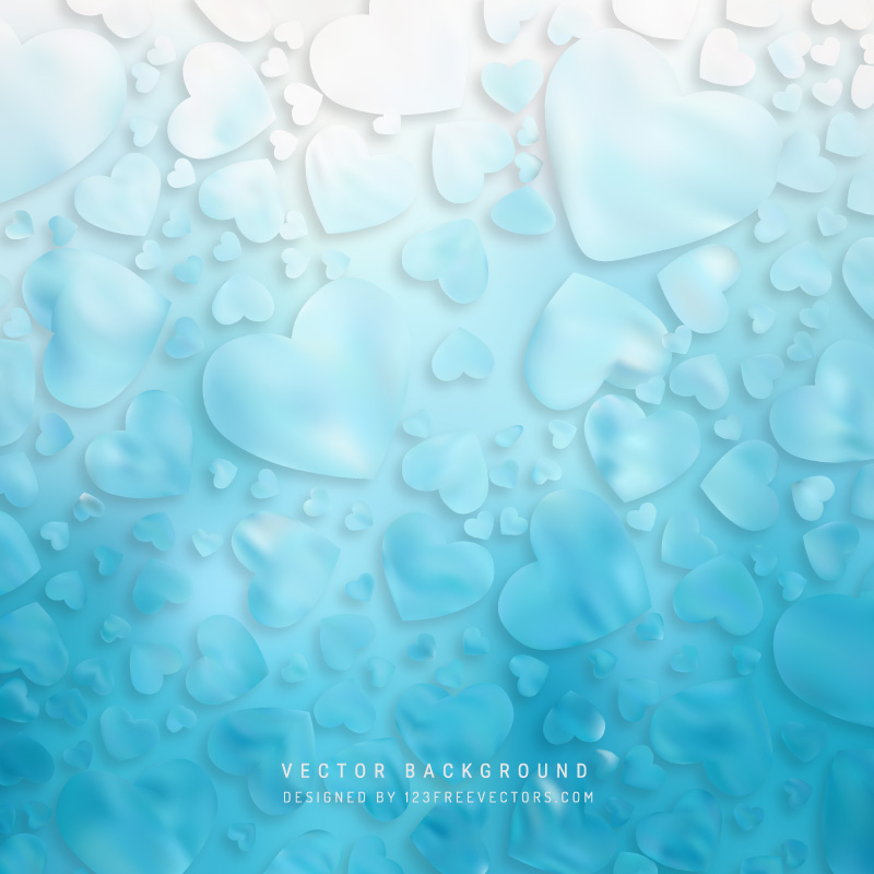 Abstract Light Blue Loving Heart Valentine Background