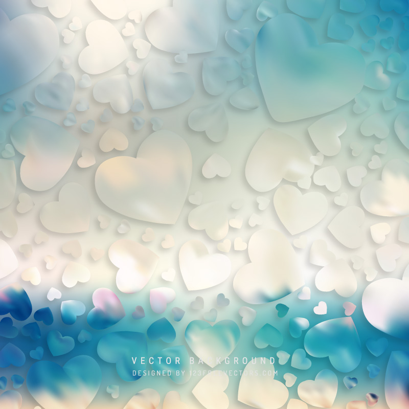 Abstract Light Blue Heart Background