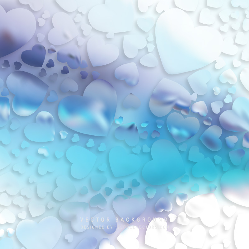 Blue White Heart Background