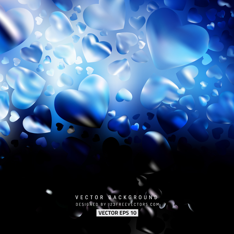 Blue Black Loving Heart Valentine Background