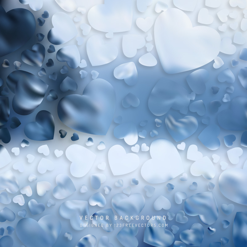 Romantic Blue Hearts Background