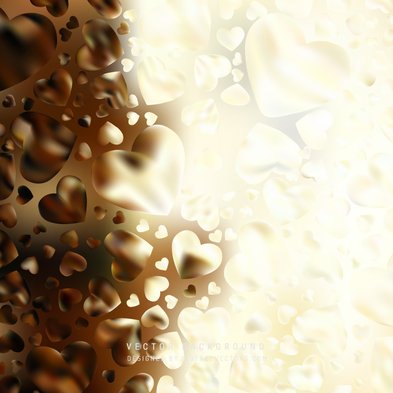 Abstract Brown Beige Loving Heart Valentine Background