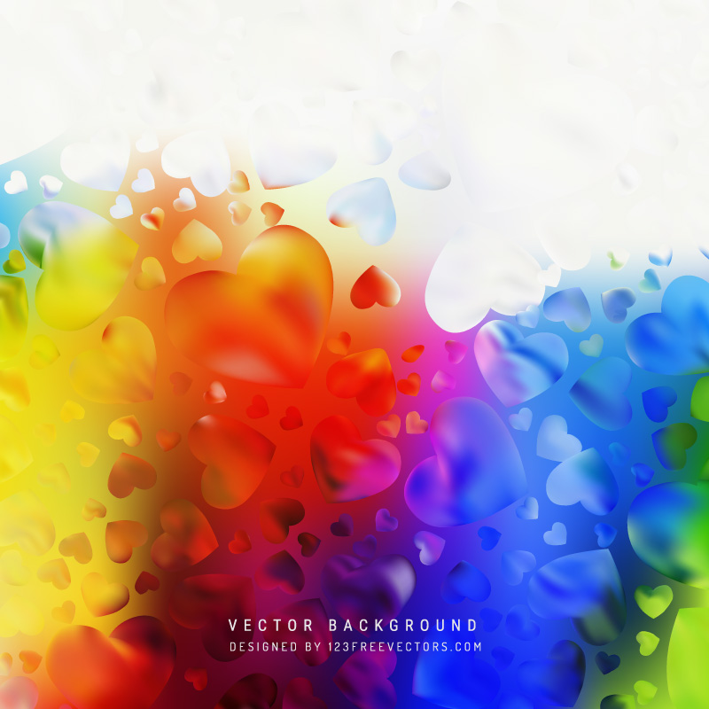 Light Colorful Heart Background