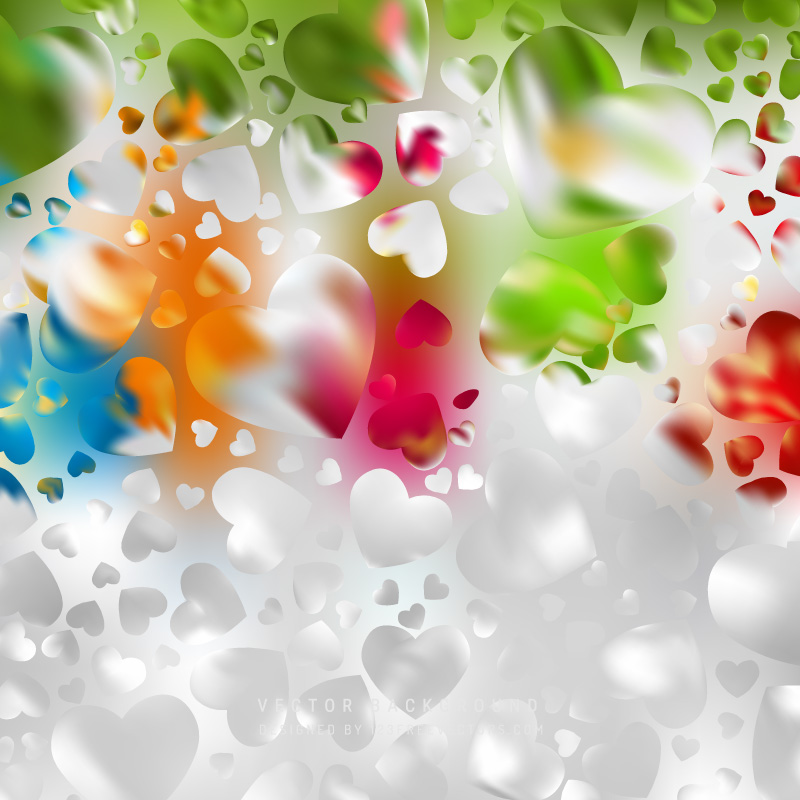 Abstract Colorful Loving Heart Valentine Background