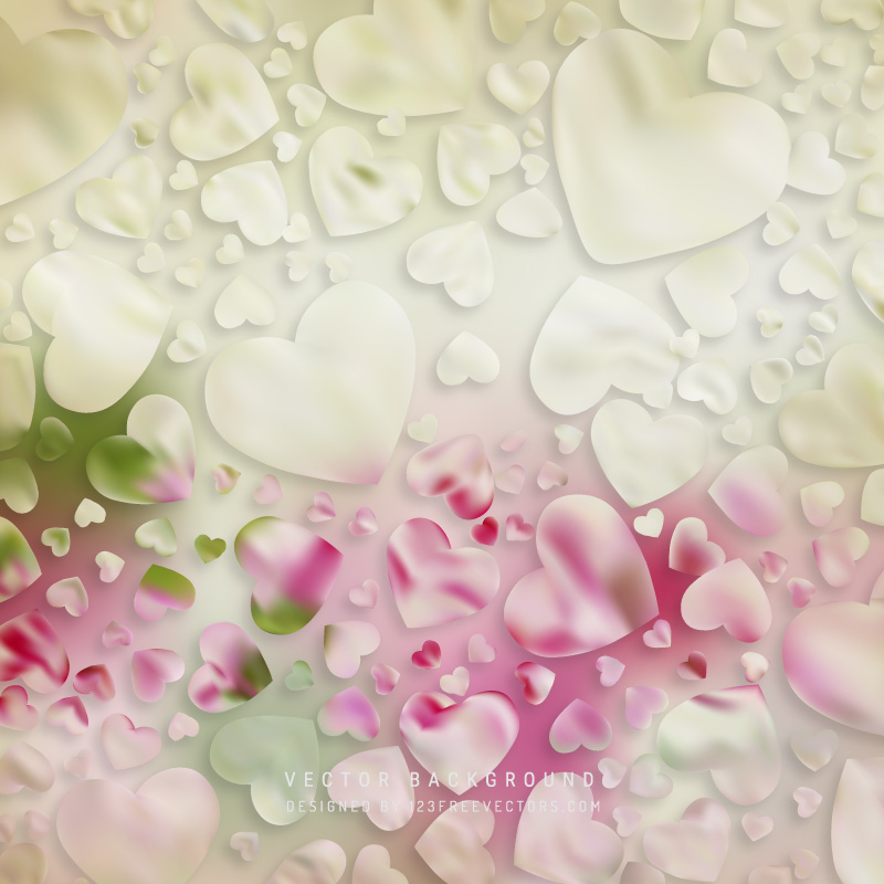 Romantic Light Color Hearts Background
