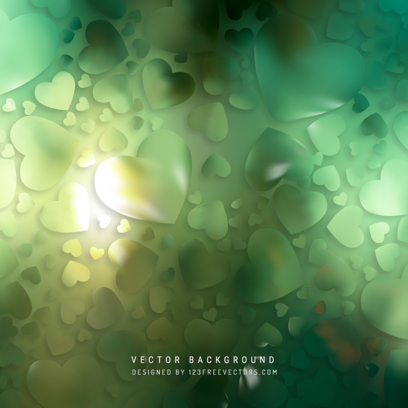 Light Green Love Heart Background