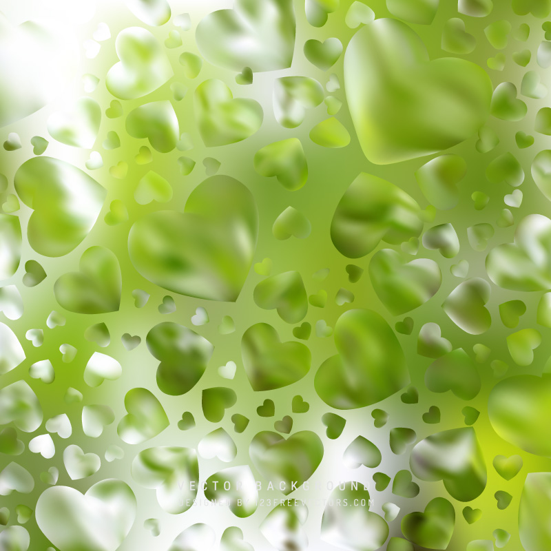 Light Green Love Heart Background