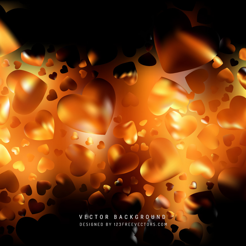Abstract Black Orange Fire Polygon Background
