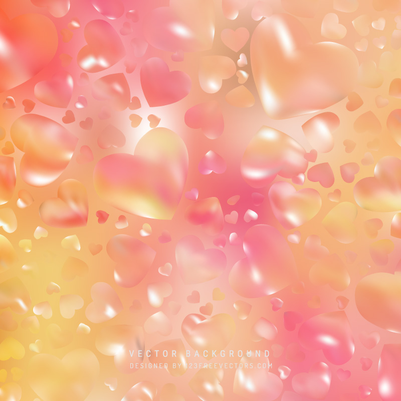 Abstract Yellow Pink Love Heart Background