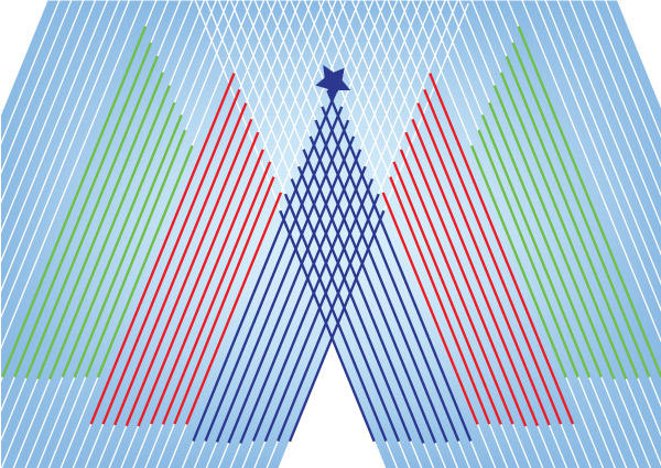 Free Vector Christmas Tree with Lines