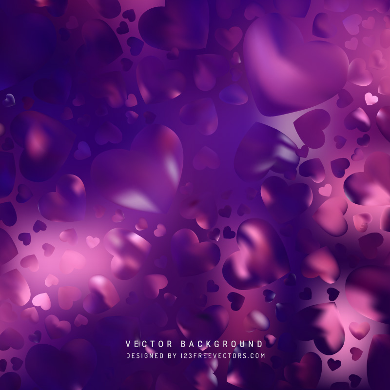 Abstract Dark Purple Love Heart Background