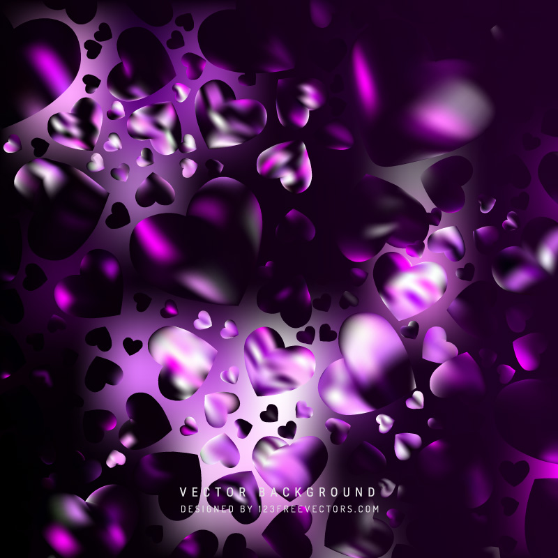 Purple Black Loving Heart Valentine Background