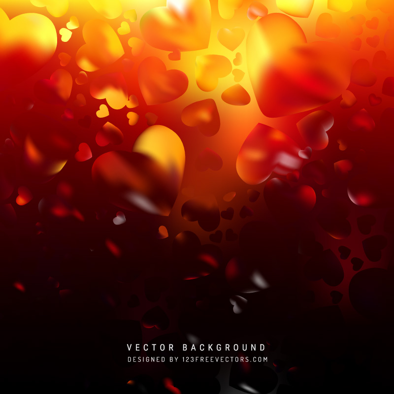 Abstract Red Yellow Heart Background