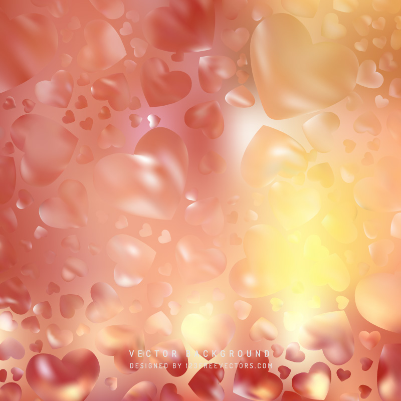 Red Yellow Love Heart Background