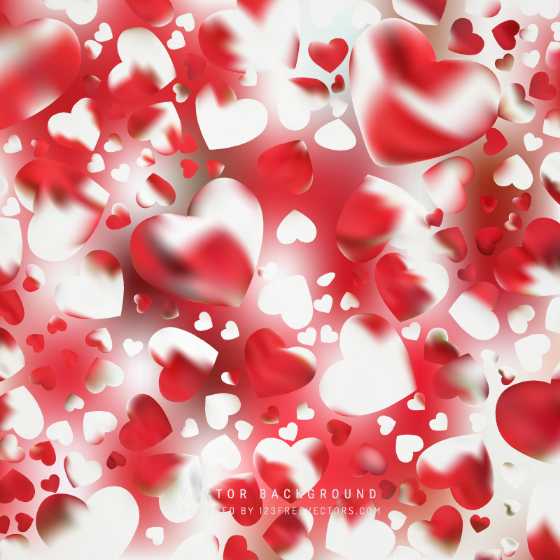 Abstract Red White Heart Background
