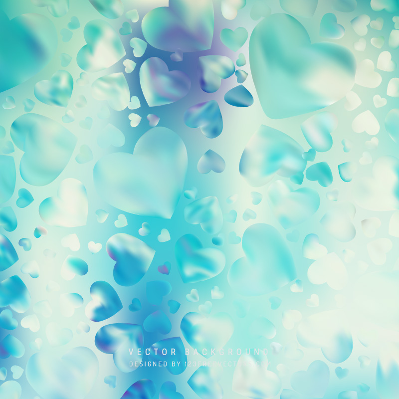 Romantic Dark Turquoise Hearts Background