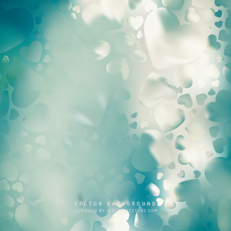 Romantic Dark Turquoise Hearts Background