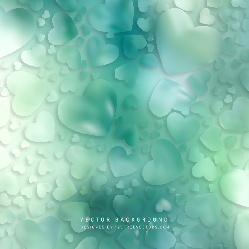 Light Turquoise Loving Heart Valentine Background