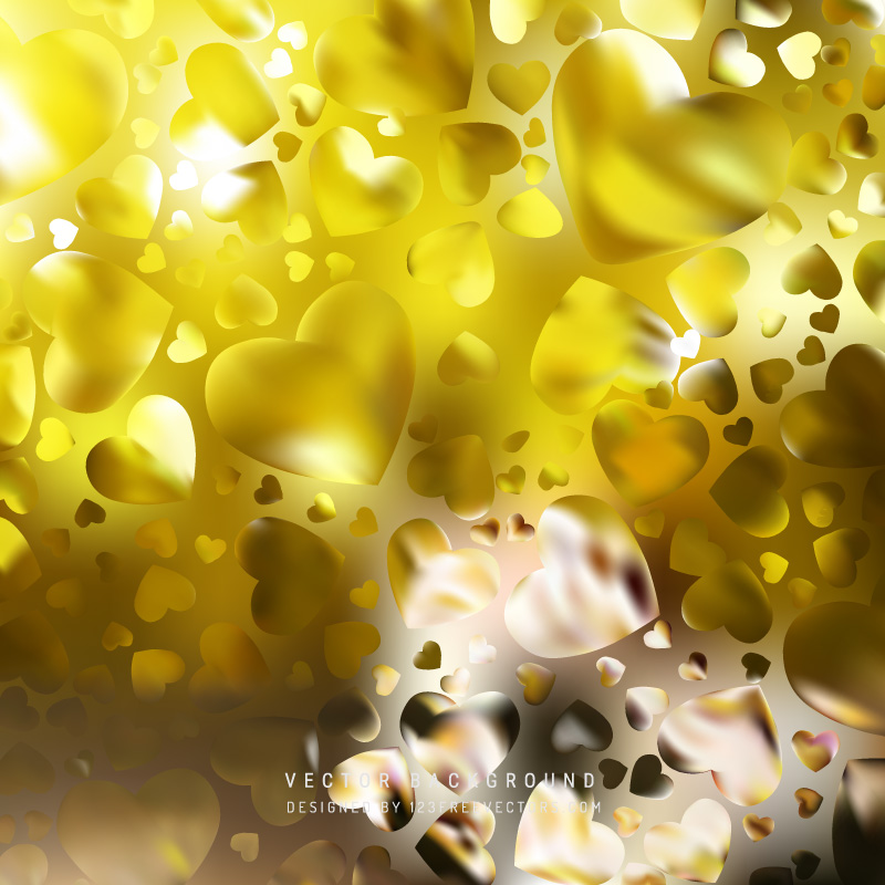 Abstract Yellow Heart Background