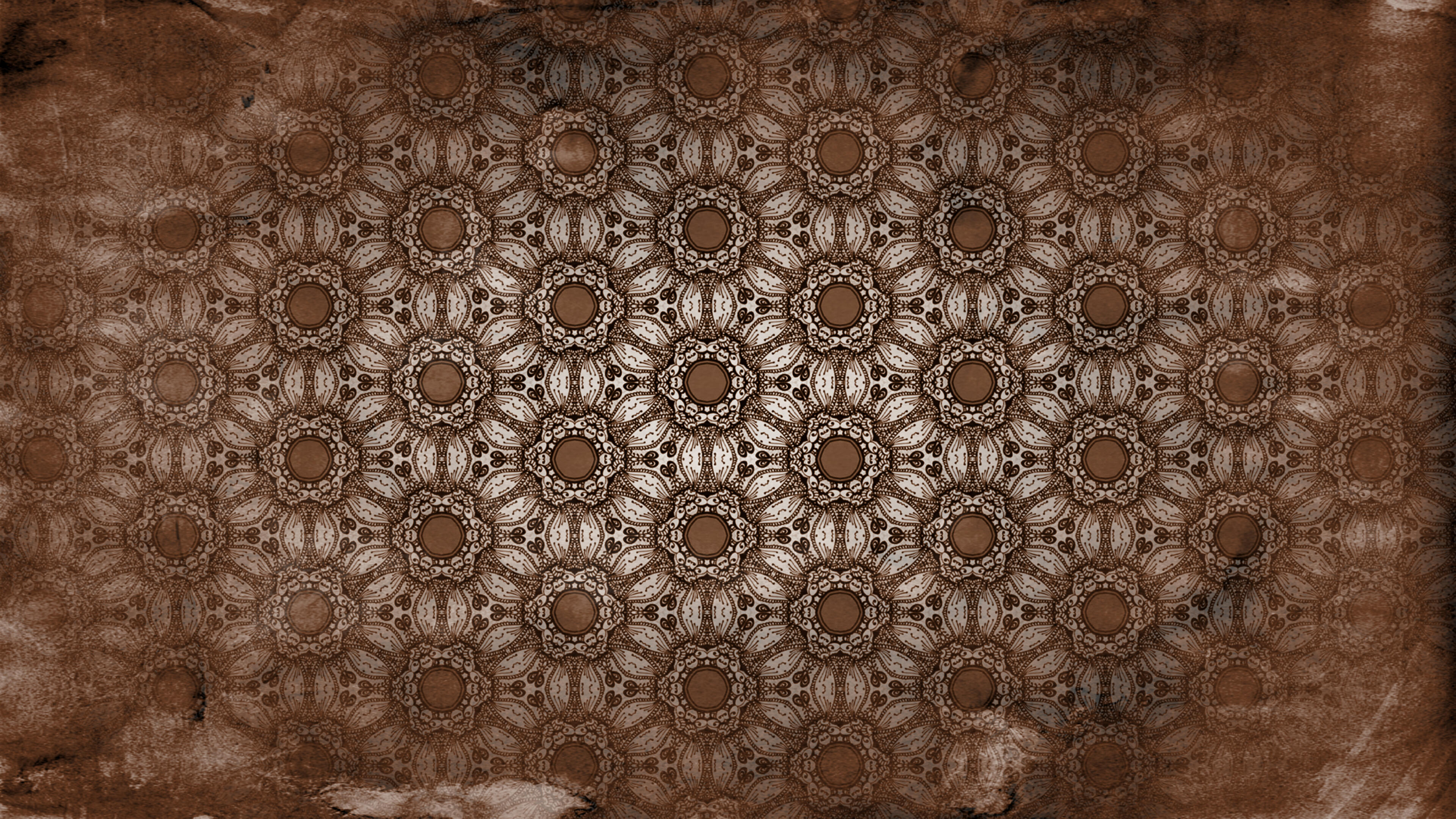 Free Dark Brown Vintage Floral Pattern Wallpaper
