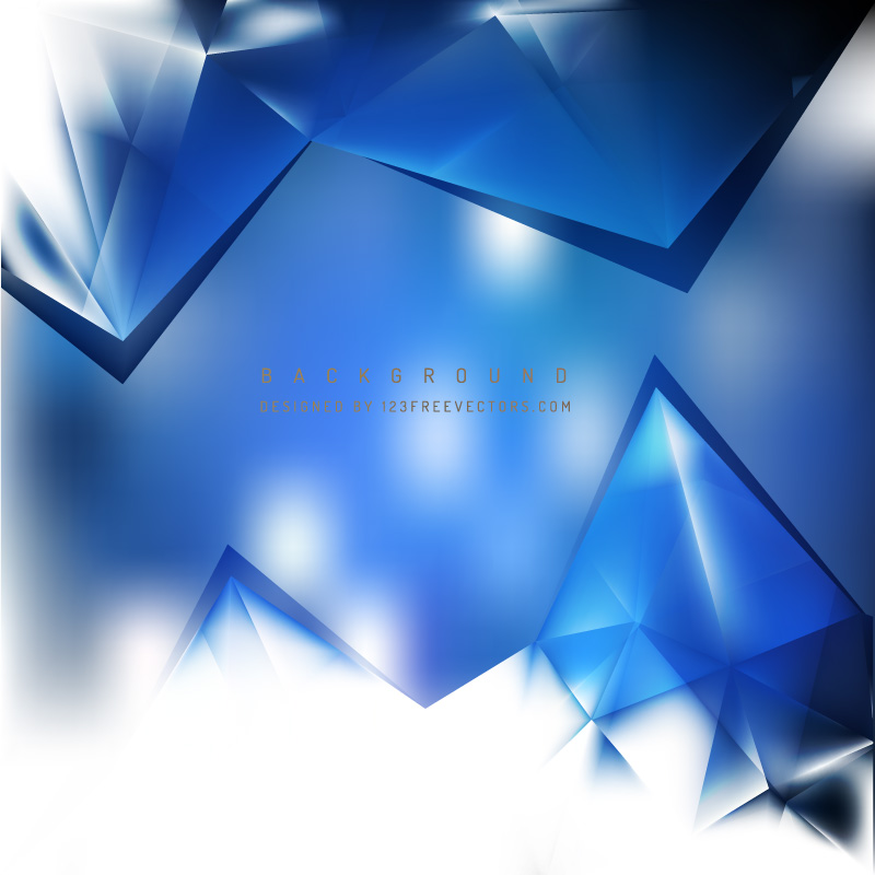 Abstract Blue Geometric Triangle Background Template