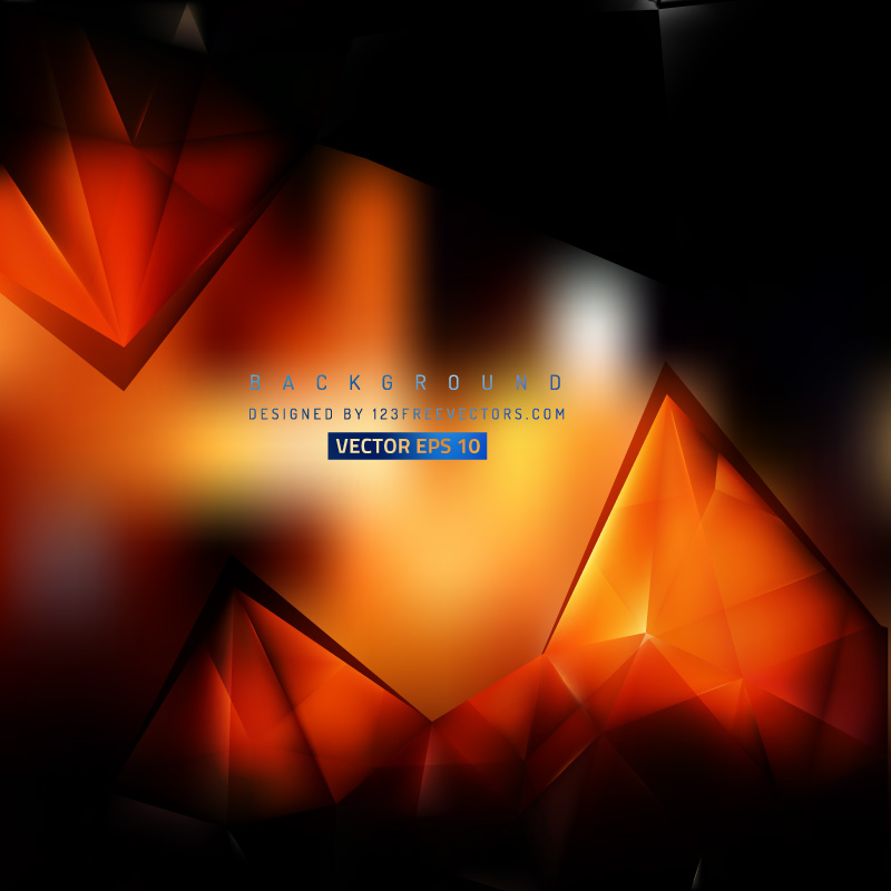 Black Orange Fire Hexagon Geometric Background