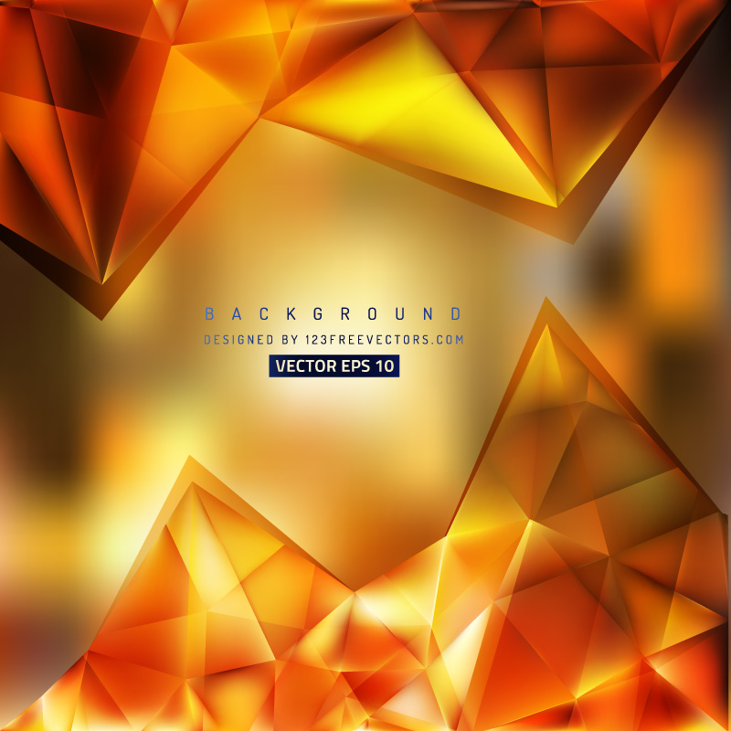 Orange Polygonal Triangular Background Design