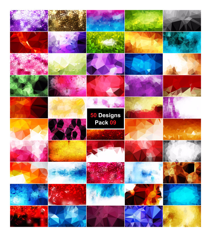 50 Vector Polygonal Background Collection Pack 09