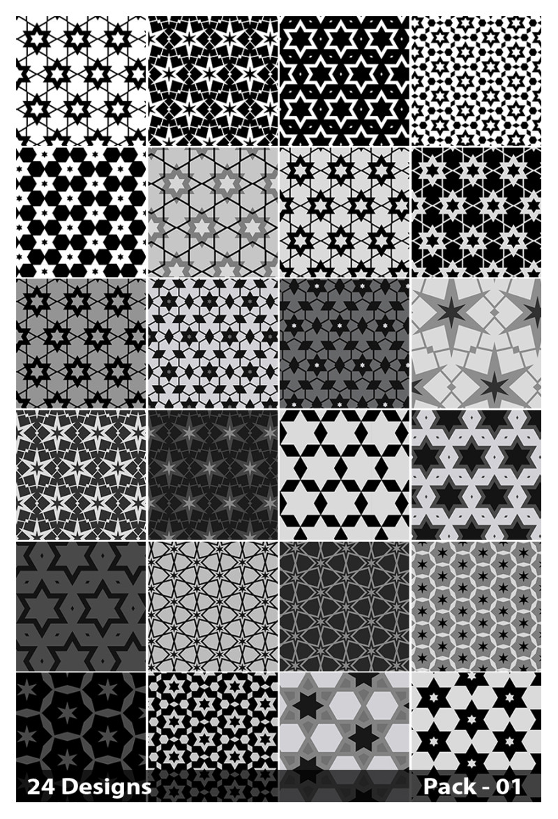 Star Patterns in Black and White
