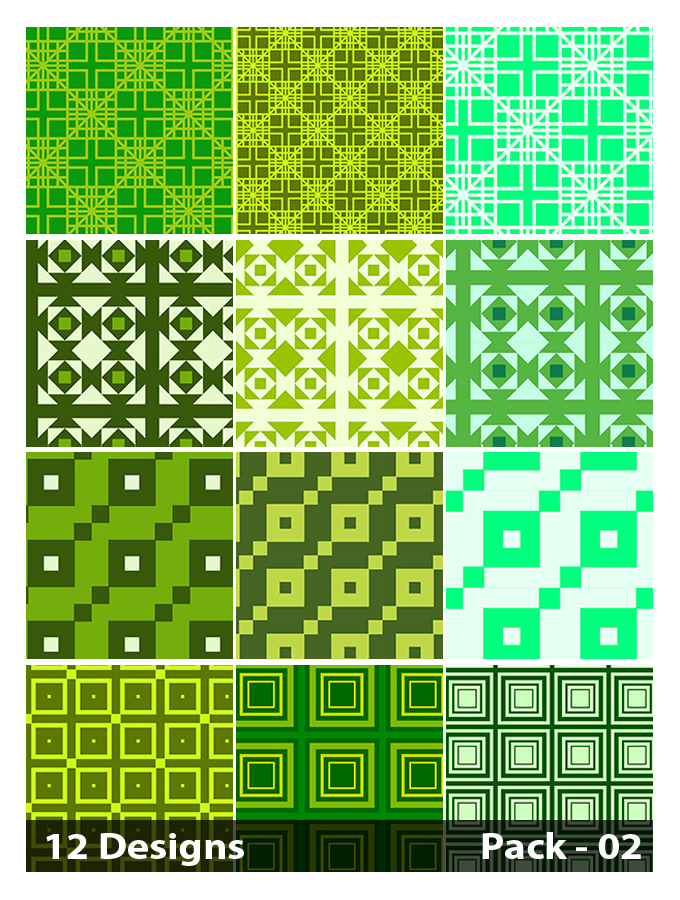 Green Geometric Tile Patterns