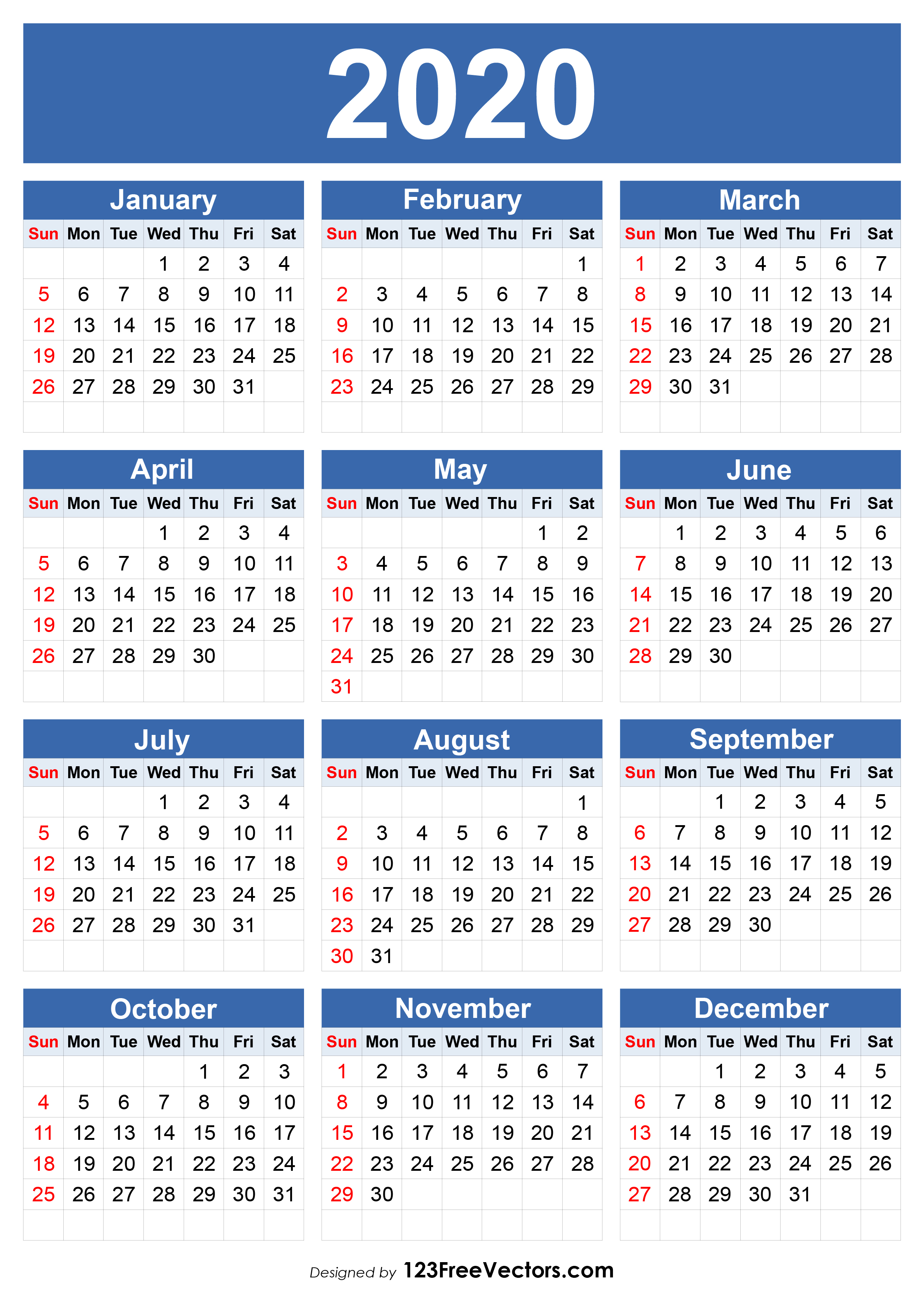 Free Download March 2020 Printable Calendar