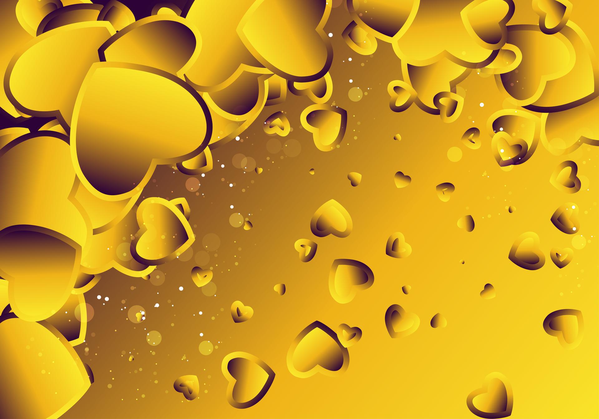 Free Download Gold Heart Background Vector