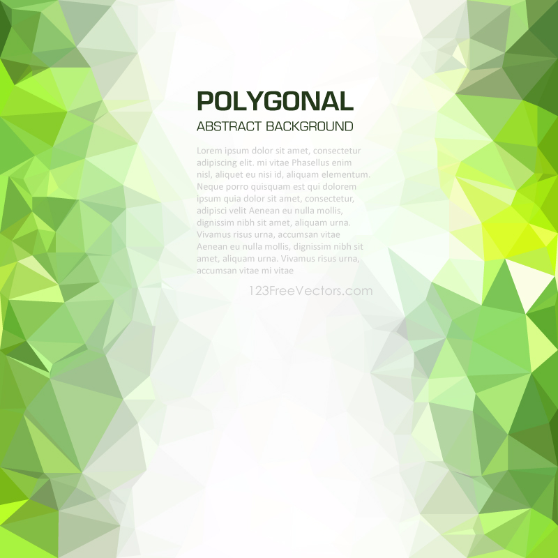 Polygonal Triangular Green Background Template