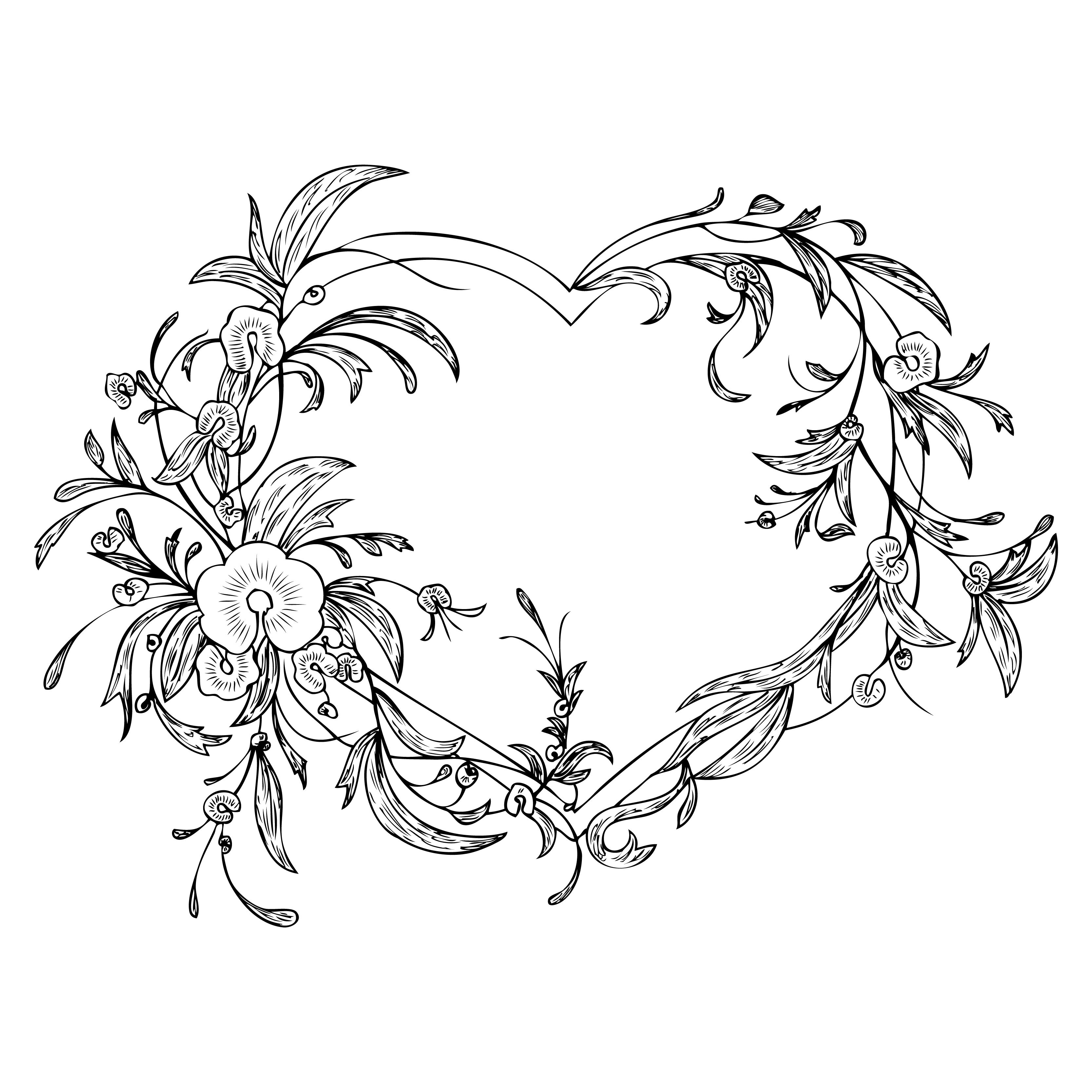 2 Floral Heart Frame | Free Vectors, Photos, Artwork Images ...