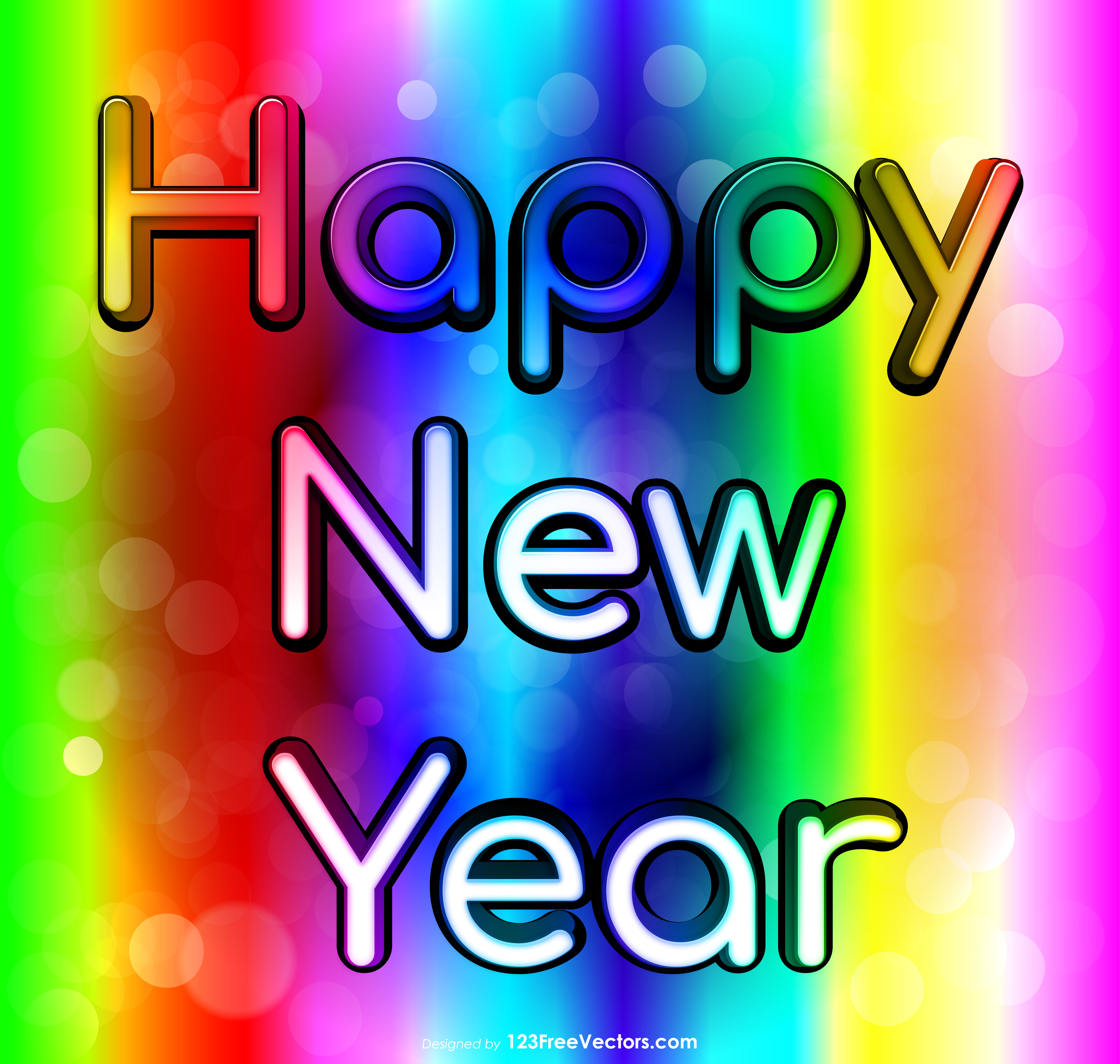 Free Colorful Happy New Year Poster