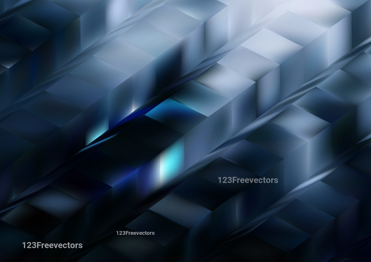 Abstract Blue Grey and Black Graphic Background Illustration