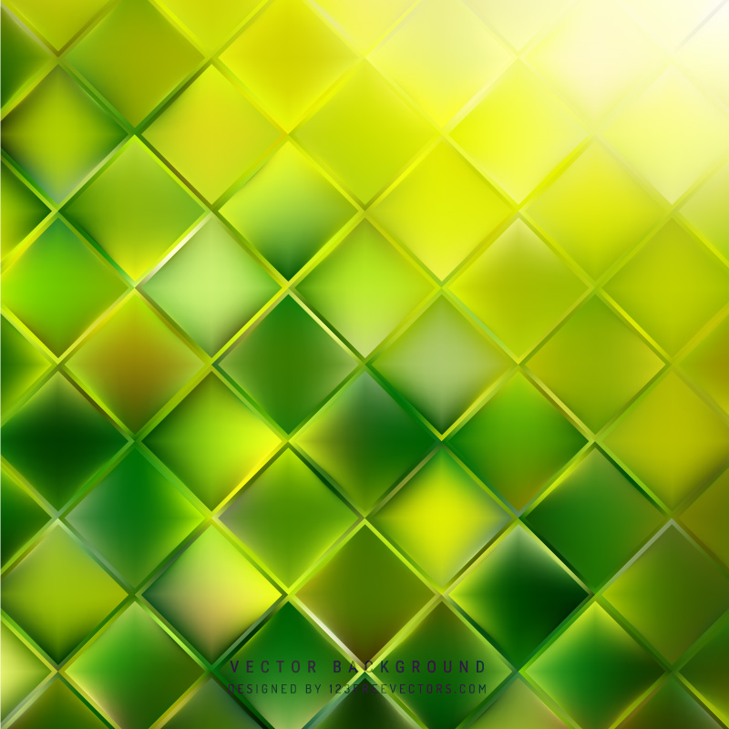 Abstract Yellow Green Square Background Pattern