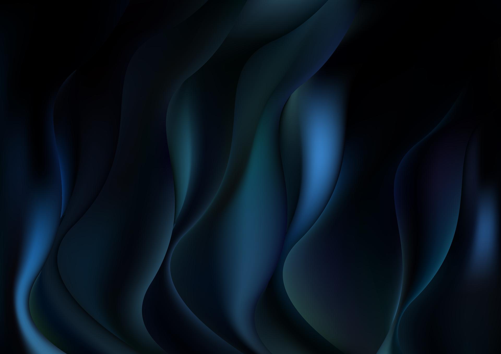 Blue and Black Wavy Abstract Background