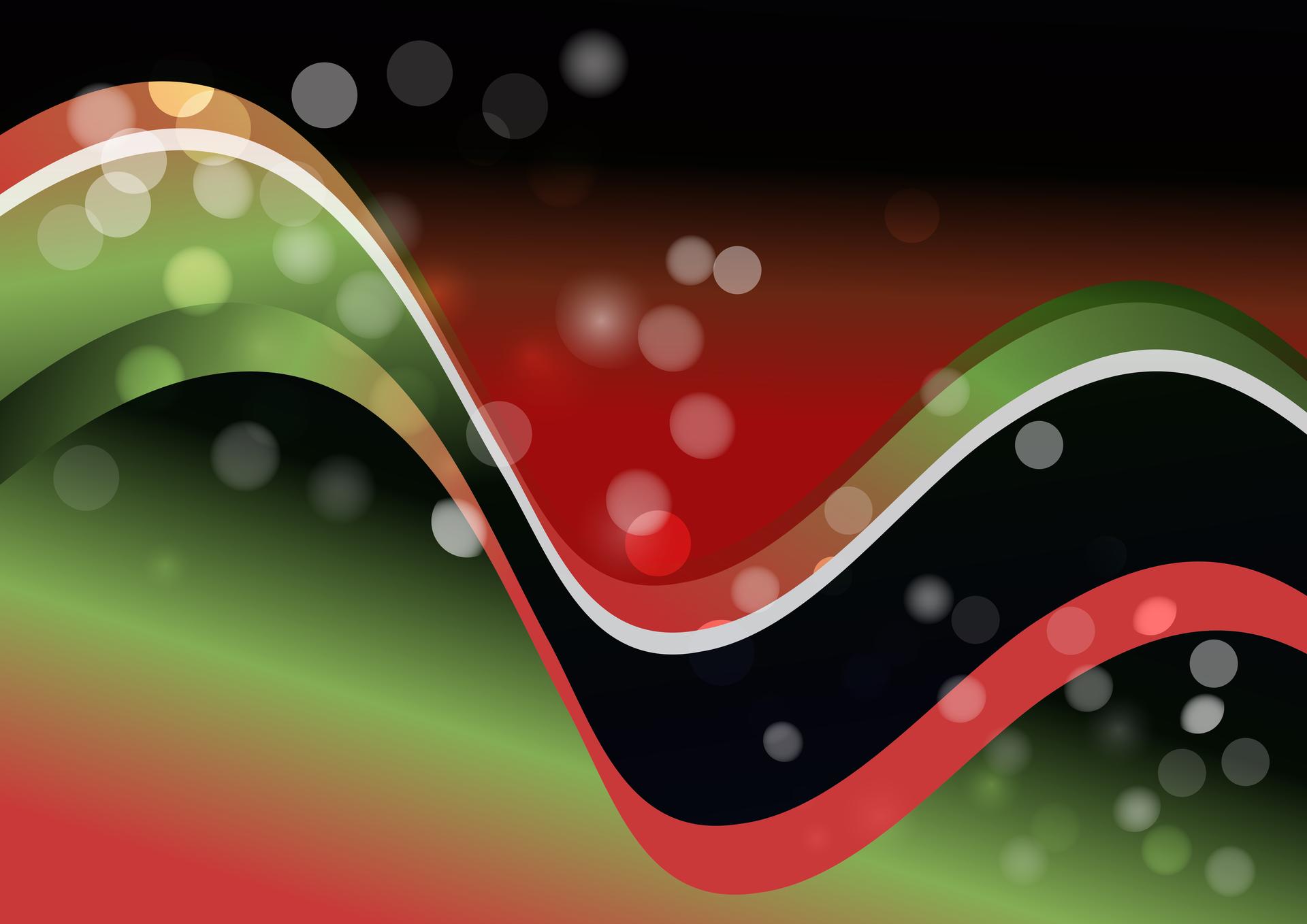 Abstract Wavy Black Red and Green Gradient Background Vector