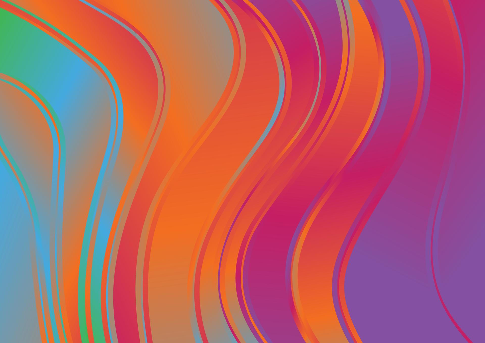 Pink Blue And Orange Abstract Gradient Vertical Wave Background Illustrator