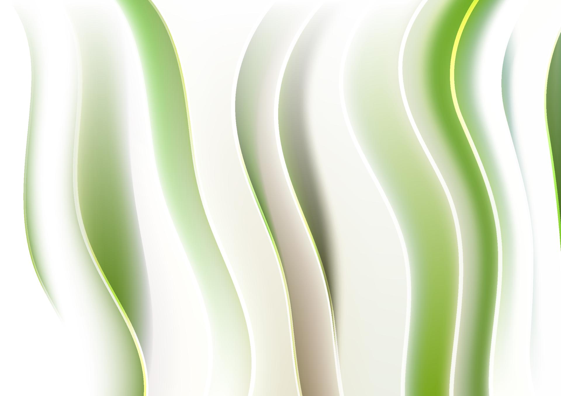 Abstract Wavy Background with Green and White