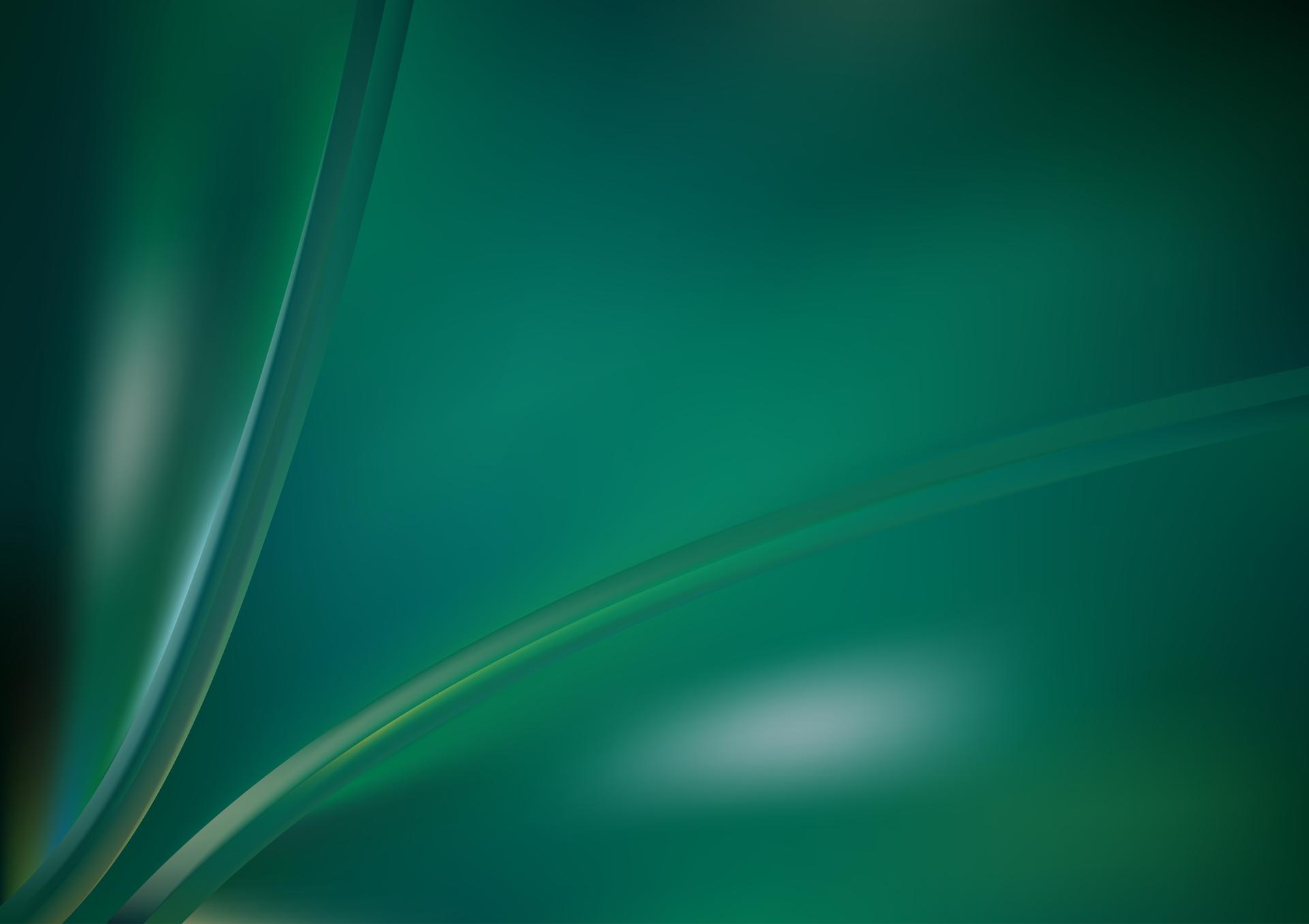 Abstract Shiny Dark Green Wave Background