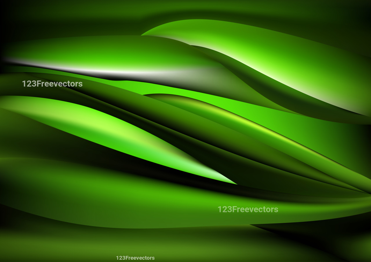 Green and Black Shiny Wave Background Illustrator