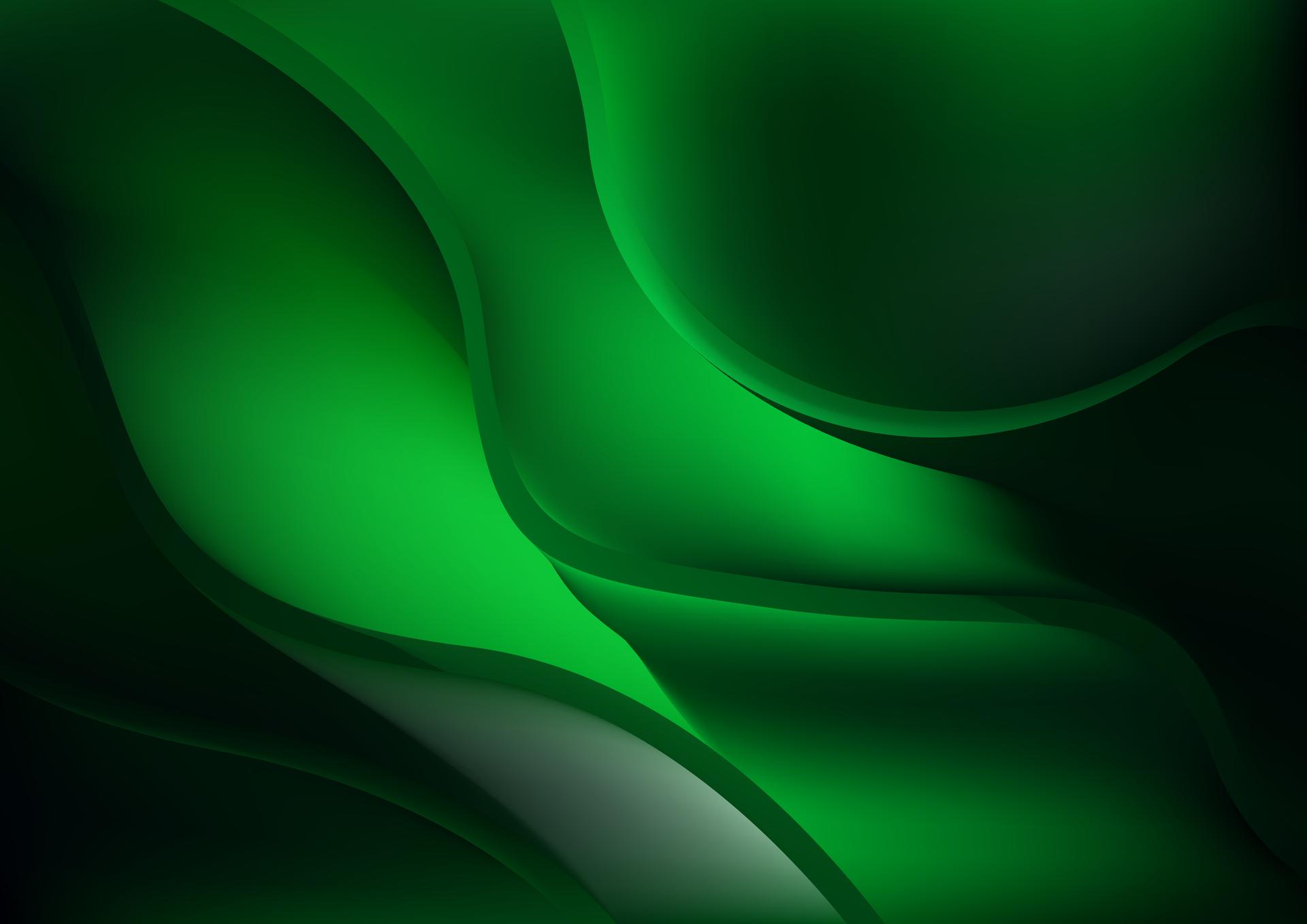 Shiny Green and Black Wave Background Vector Art